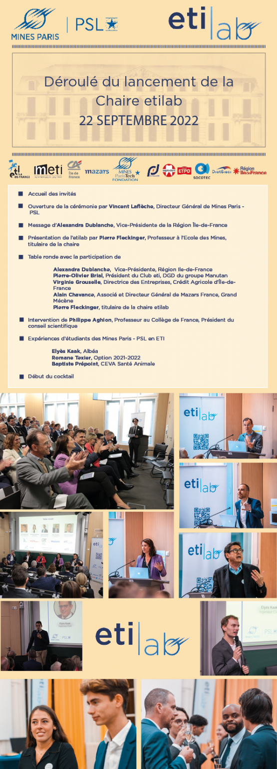 Lancement de la Chaire etilab – Fondation Mines Paris